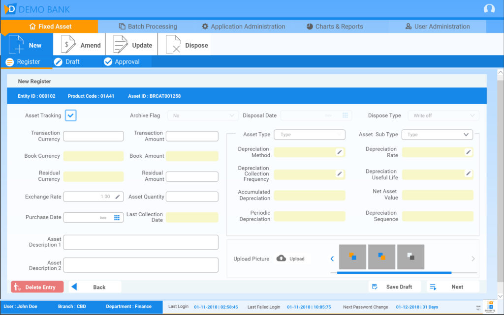 UI Mockup | Fixed Asset Management System | Bank Assets – sasi-kumar.com