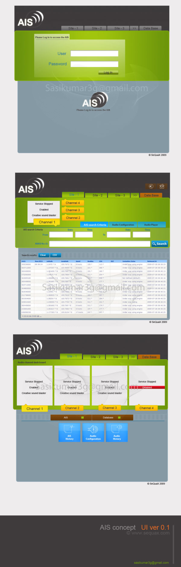 AIS Web Interface UI Mockup – sasi-kumar.com