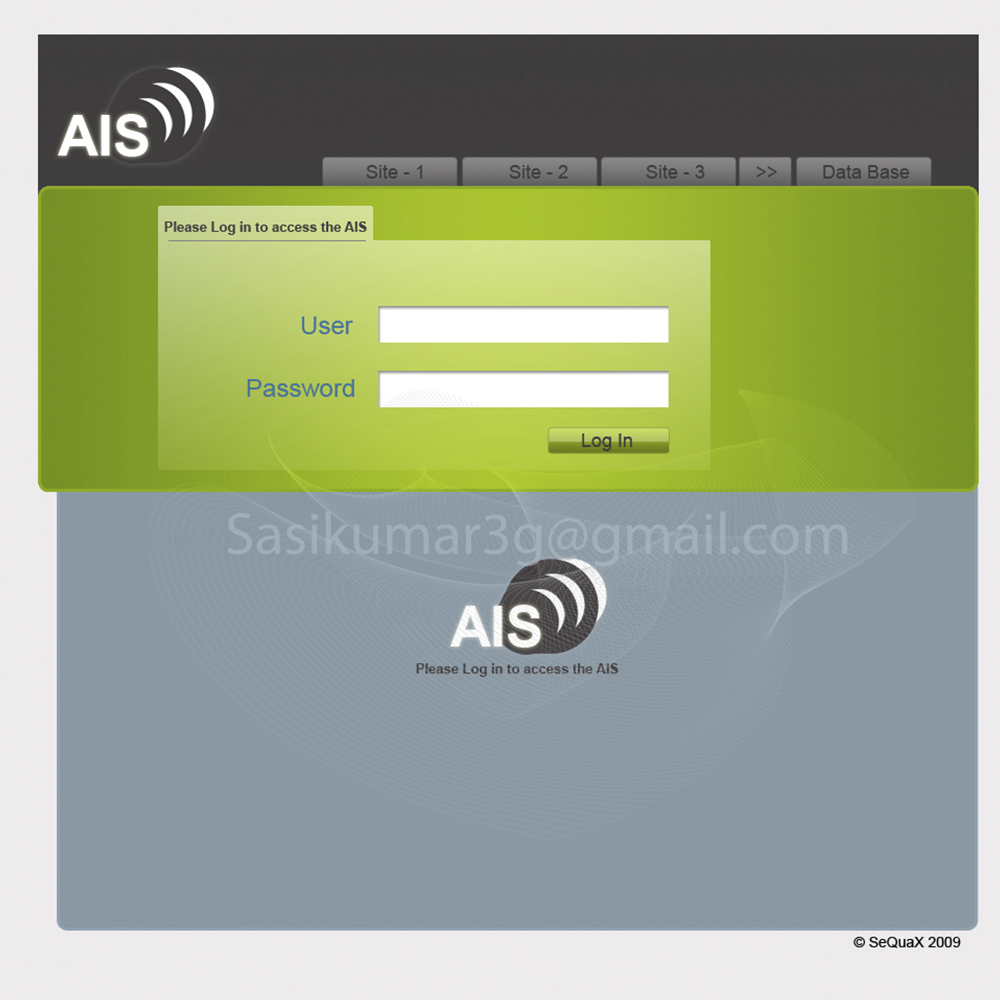 AIS Web Interface UI Mockup – sasi-kumar.com